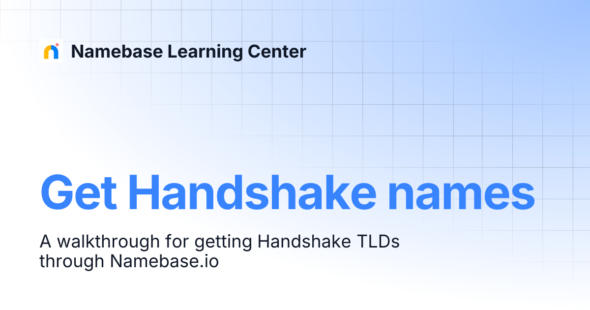 Get Handshake names | Namebase Learning Center